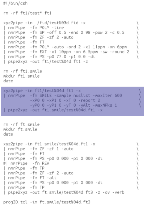Processing with SMILE – Bio-NMR Core
